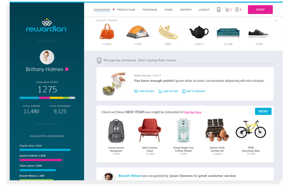 Simple Employee Recognition | Employee Rewards | Rewardian